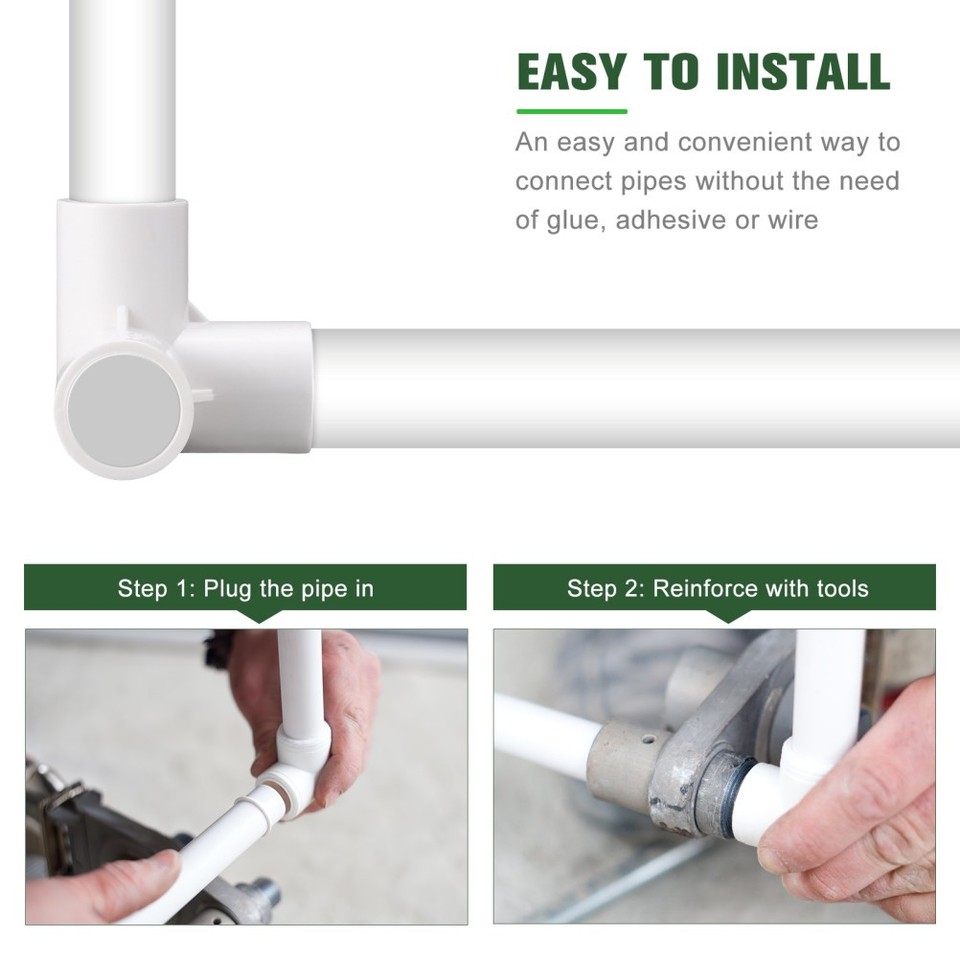 8 Pcs Pipe Connector Three Way Pvc Joints Elbow Fitting Fittings | eBay