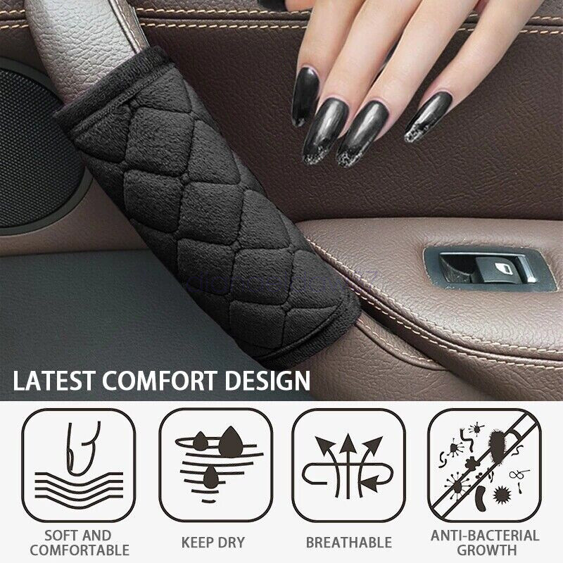 NEW AU 2pcs Car Interior Door Handle Cover Roof Handrail Plush Handle ...