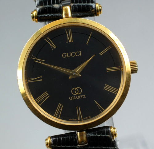 【EXC+5】 Gucci 2000M Black Dial Gold Men's Quartz Vintage Watch From ...