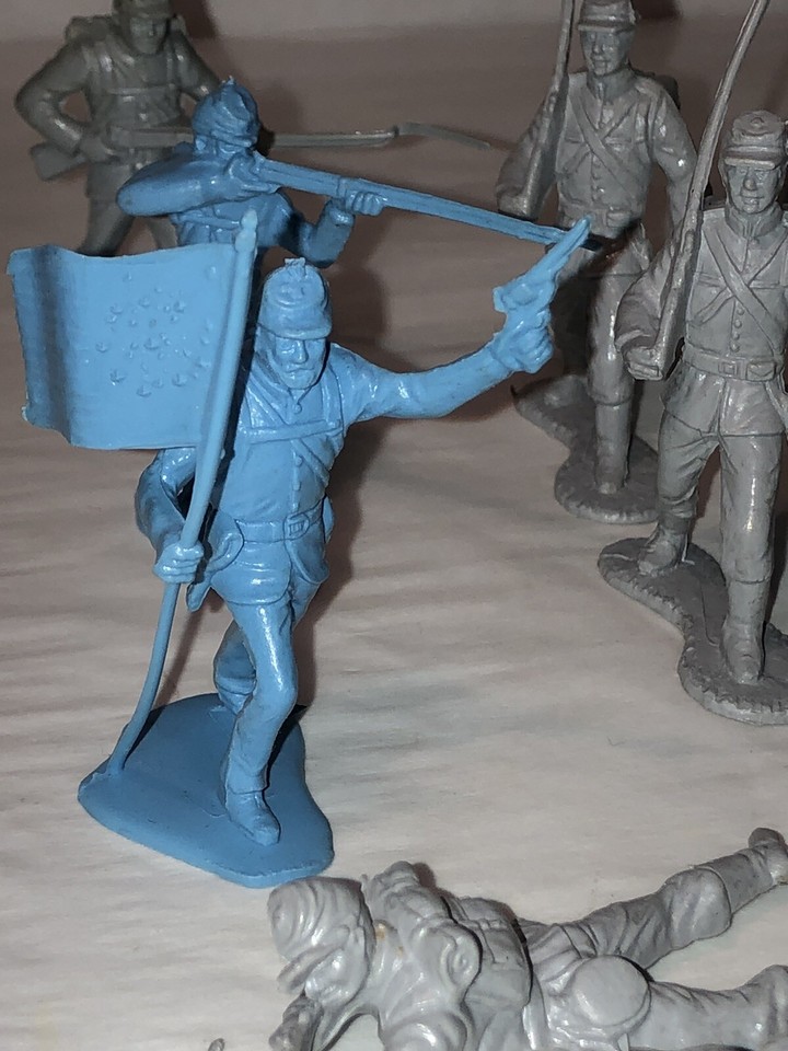 Marx Reissue ACW 54mm Union Light Blue And Gray Plastic Toy Soldiers | eBay