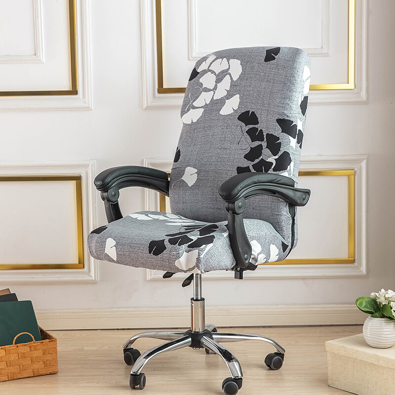 Printed Office Chair Cover Stretch Computer Rotate Seat Slipcover for ...