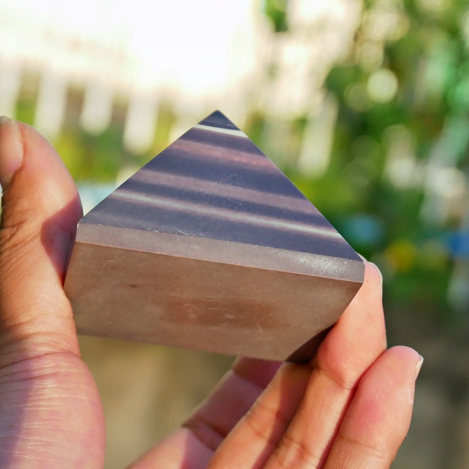 Rare 2.4" Chocolate Calcite Pyramid - Handcrafted Natural Crystal ...