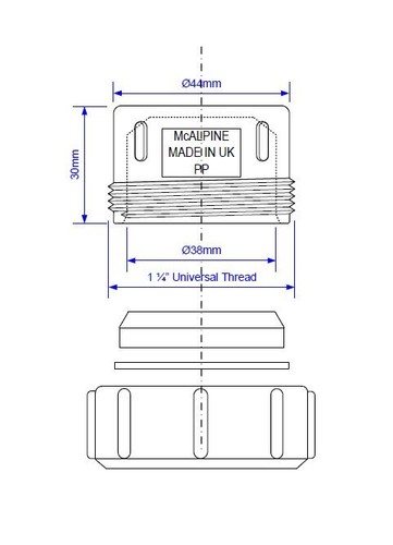 Waste Pipe Cap 32mm 34mm 36mm Stop End Compression Stop Cap for Basin ...