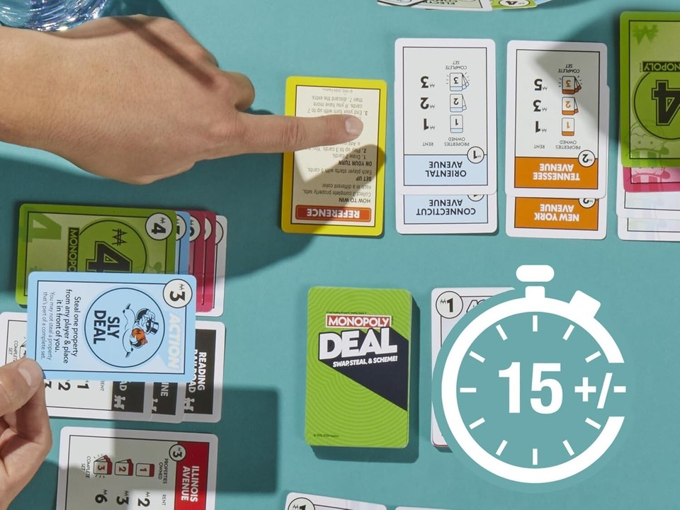 Monopoly Deal Card Game Fast-Paced Fun Ages 8+ 2-5 Players 15 Min ...