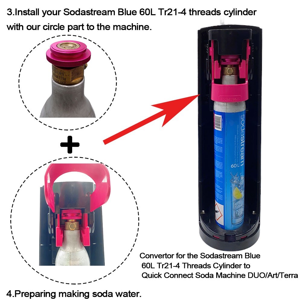 CO2 Convertor for Sodastream 60L Tr21-4 Threads Cylinder to Quick ...