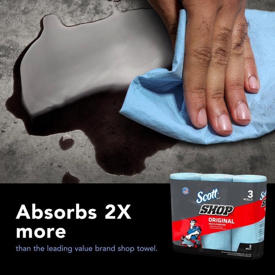 Blue Shop Towel Cleaning Wipes 3-Pack , Bundle of 9 Rolls | eBay