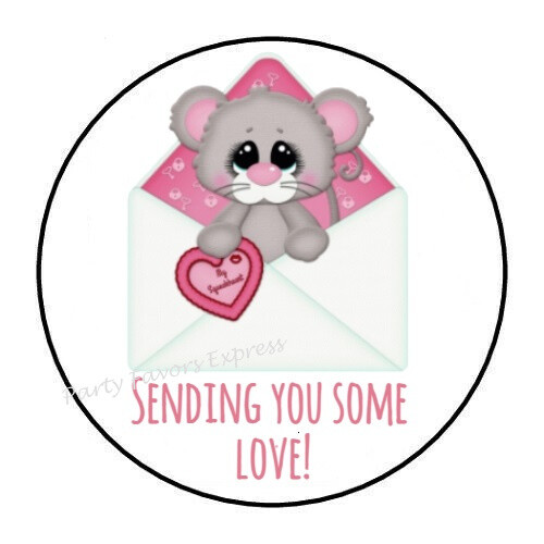 SENDING SOME LOVE VALENTINE ENVELOPE SEALS LABELS STICKERS PARTY FAVORS ...