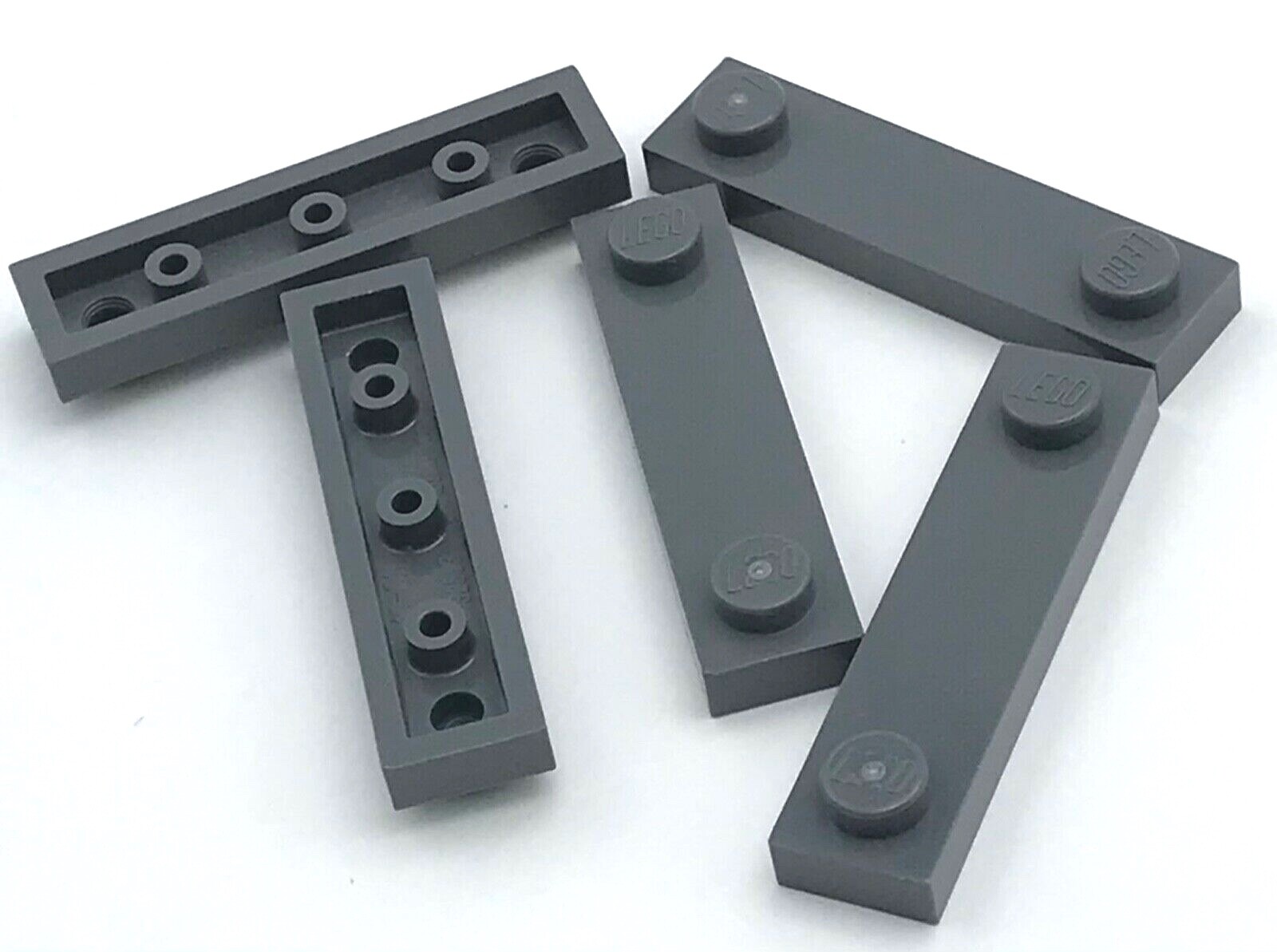 Lego 5 New Plates Modified 1 x 4 with 2 Studs with Groove Pieces | eBay