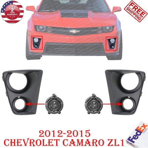 Fog Light Bezel Trims + Fog Lights Kit For 2012-2015 Chevrolet Camaro ...