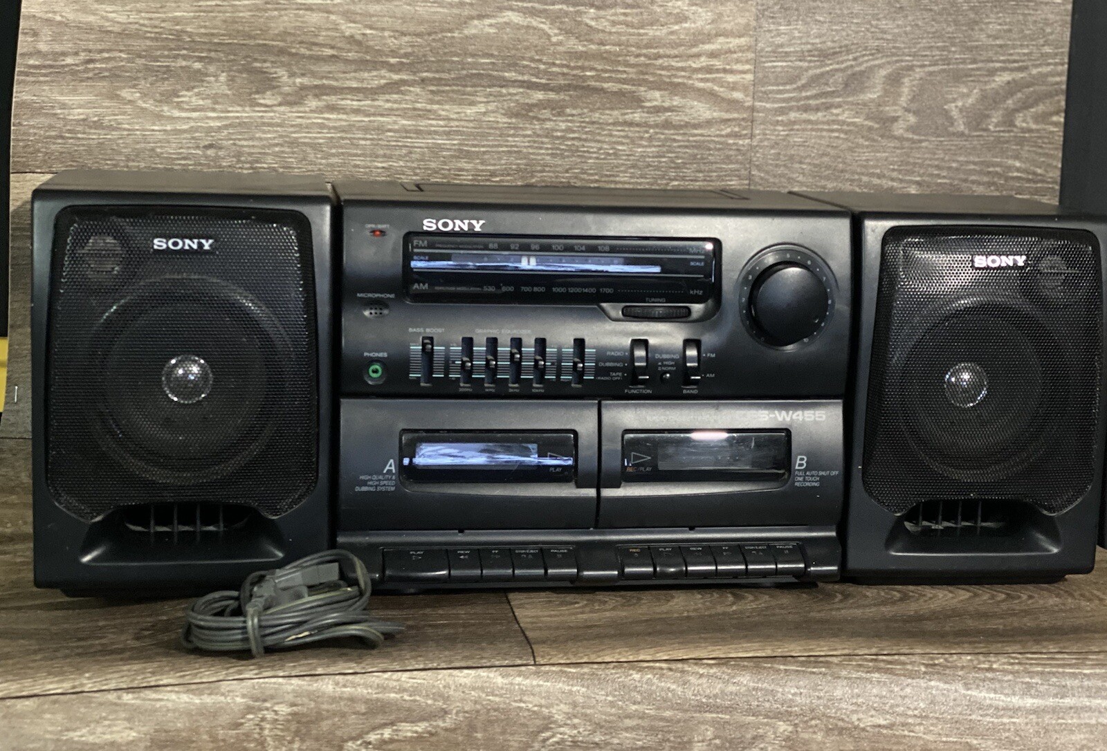 Sony CFS-W455 Boombox-Dual Casette Player-Radio-W Cord-1994-Tested ...