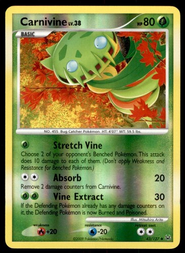 Pokemon Platinum Carnivine Reverse Holo #43 Light Play | eBay