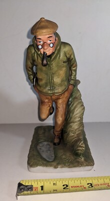 VINTAGE BOB BUGG TEED OFF CERAMIC COLLECTIBLE FIGURING W GOLF CLUB RECO ...