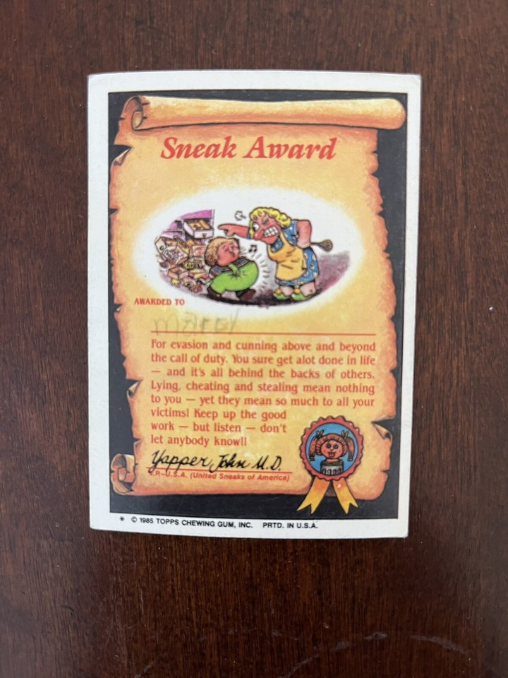 1985 Topps Garbage Pail Kids #42a Patty Putty Original Series 2 OS2 GPK ...