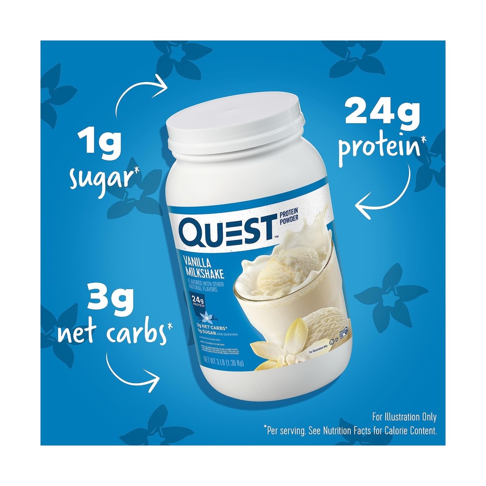 Quest Nutrition Vanilla Milkshake Protein Powder, 24g of Protein, 1g of ...