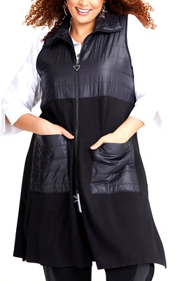 TS TAKING SHAPE plus size XXS / 12 Longline Zip Ponte Bamboo Vest NWT ...