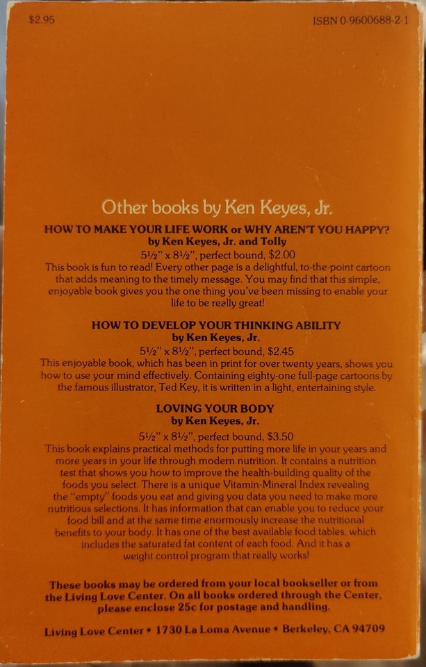 Handbook To Higher Consciousness Vintage Book 1974 Edition by Ken Keyes ...