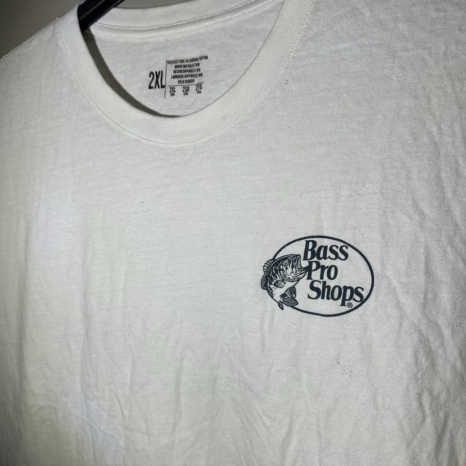 Bass Pro Shop Men’s 2XL Short Sleeve White Logo T-shirt Old Angler Brew ...