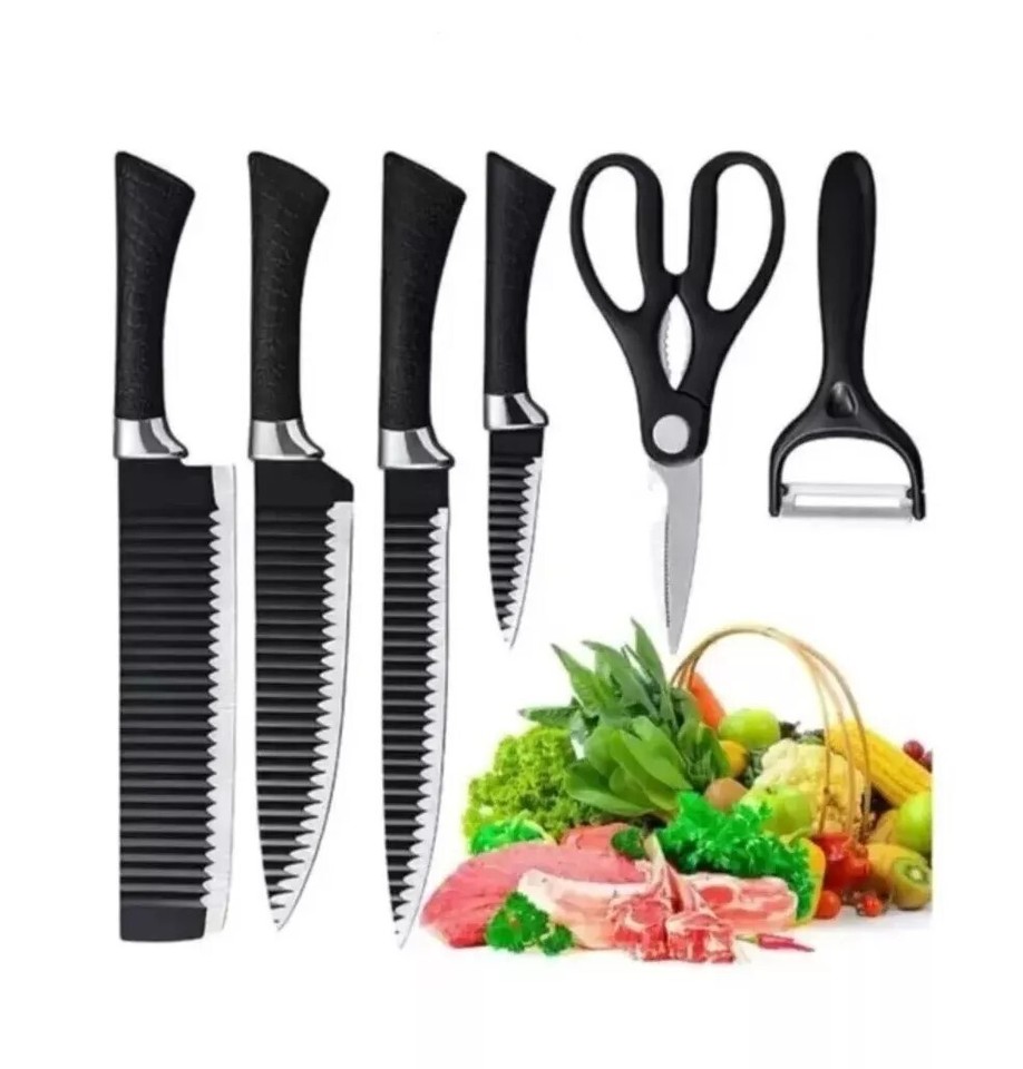 Professional Kitchen Knife Set-High Carbon Forged Stainless Steel 6 ...
