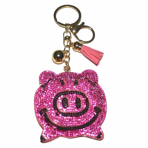 Popfizzy Pink Pig Keychain for Women and Girls, Bling Backpack Charm ...