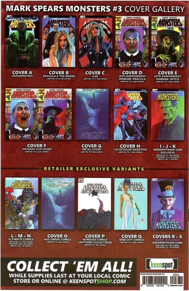 Monsters Comic 3 First Print Cover C Mark Spears Ilsa Variant 2025 ...