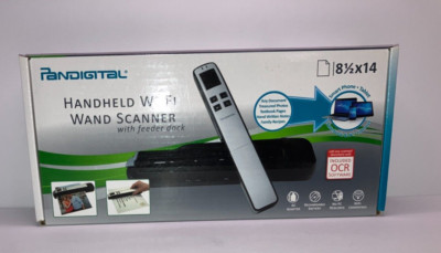 Pandigital Handheld Wi-Fi Wand Scanner S8X1103 & Feeder Dock Red - Used ...