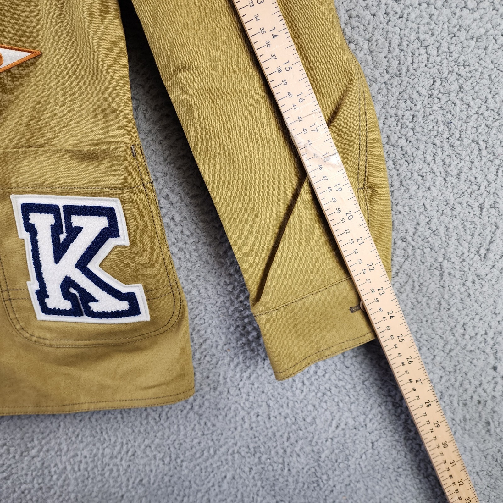 KENZO Sailor Workwear Jacket Men's S Khaki Collared Long Sleeve Button ...