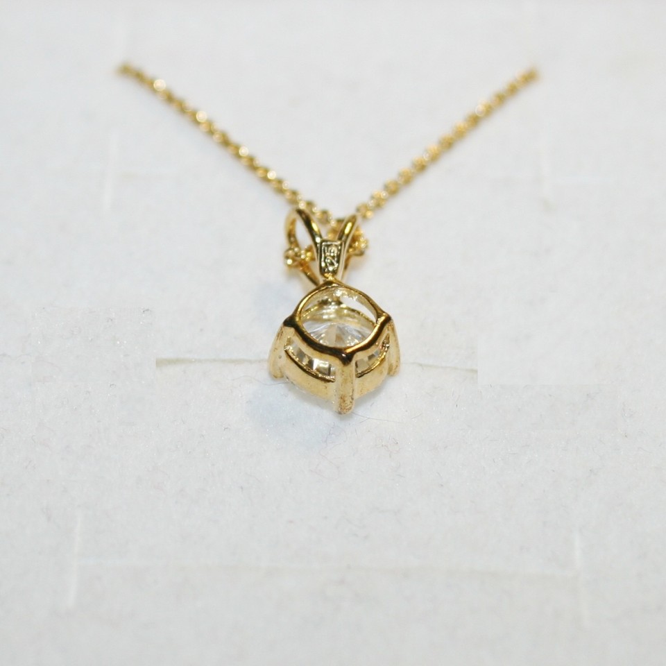 Round Austrian Zircon Solitaire Pendant Necklace Stud Earrings Matching ...