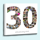 Personalised number shape photo collage box framed canvas print stencil ...