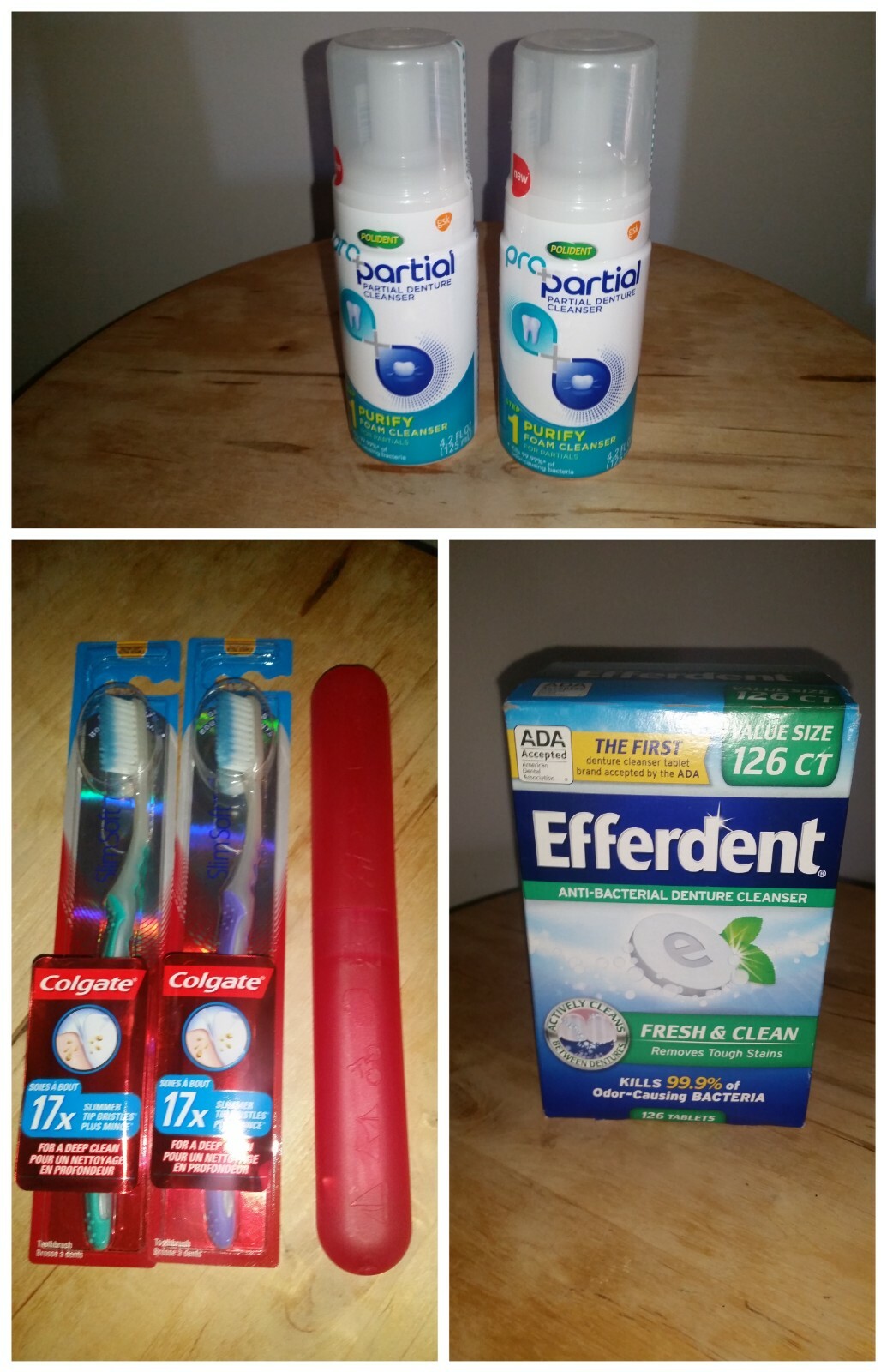 Polident Efferdent Colgate Dental Denture Cleanser Soft Toothbrush ...