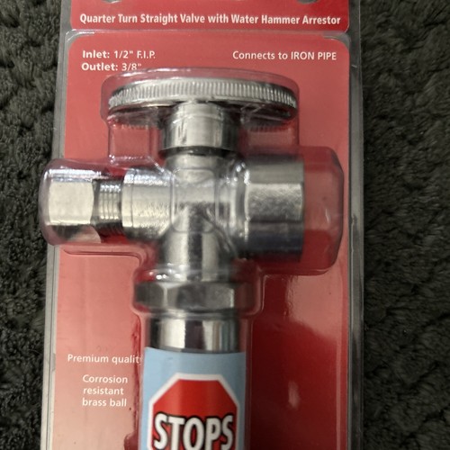 Keeney K2058WHALF Polished Brass Two-Way Shut-Off Valve 1/2 x 3/8 Dia ...