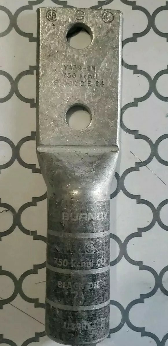 BRAND NEW Burndy YA392N Compression Lug 2 Hole Copper Long Barrel ...