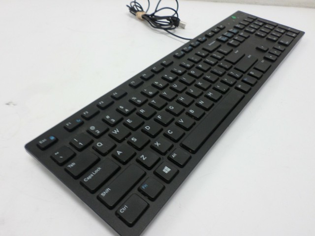 Dell Wired USB Keyboard Model Dp/n 0n6r8g Rev A01 Mfg 2015 Slim Black ...