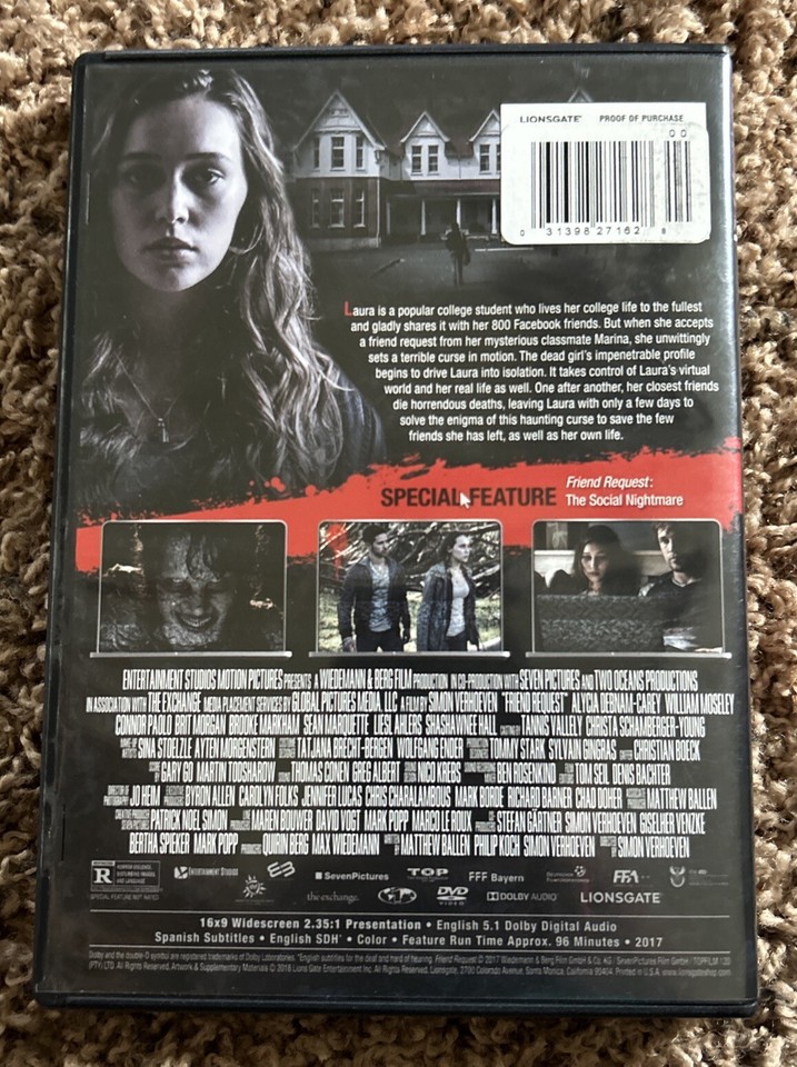 Friend Request (DVD, 2016) 31398271611| eBay
