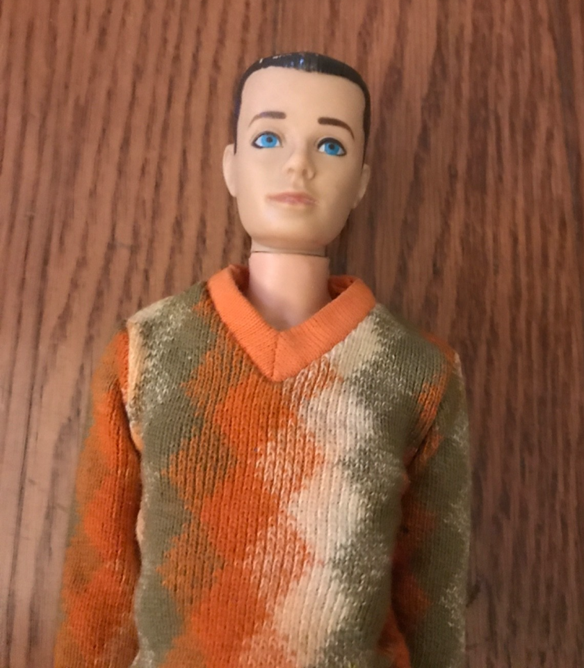 Vintage Blrown Hair Flocked Ken dolll & Molded Hair Ken wearing Tagged ...