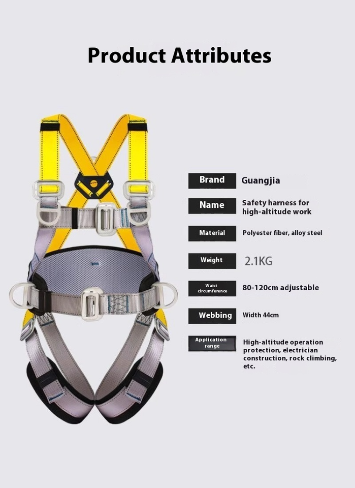 Full Body 5-point Harness Safety Harness Double Hook Fall Suspension | eBay