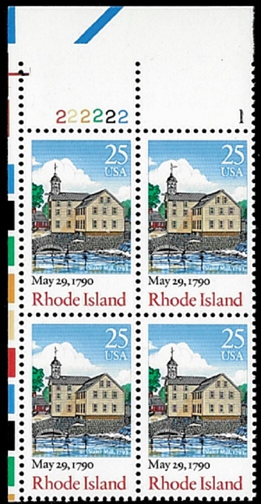 US 1990 SC#2348 200TH RHODE ISLAND POSTAGE STAMP P# BOCK OF 4 MNH | eBay