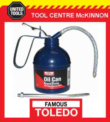 FAMOUS TOLEDO OIL CAN - 500ml BRASS PUMP WITH RIGID & FLEXIBLE SPOUT ...