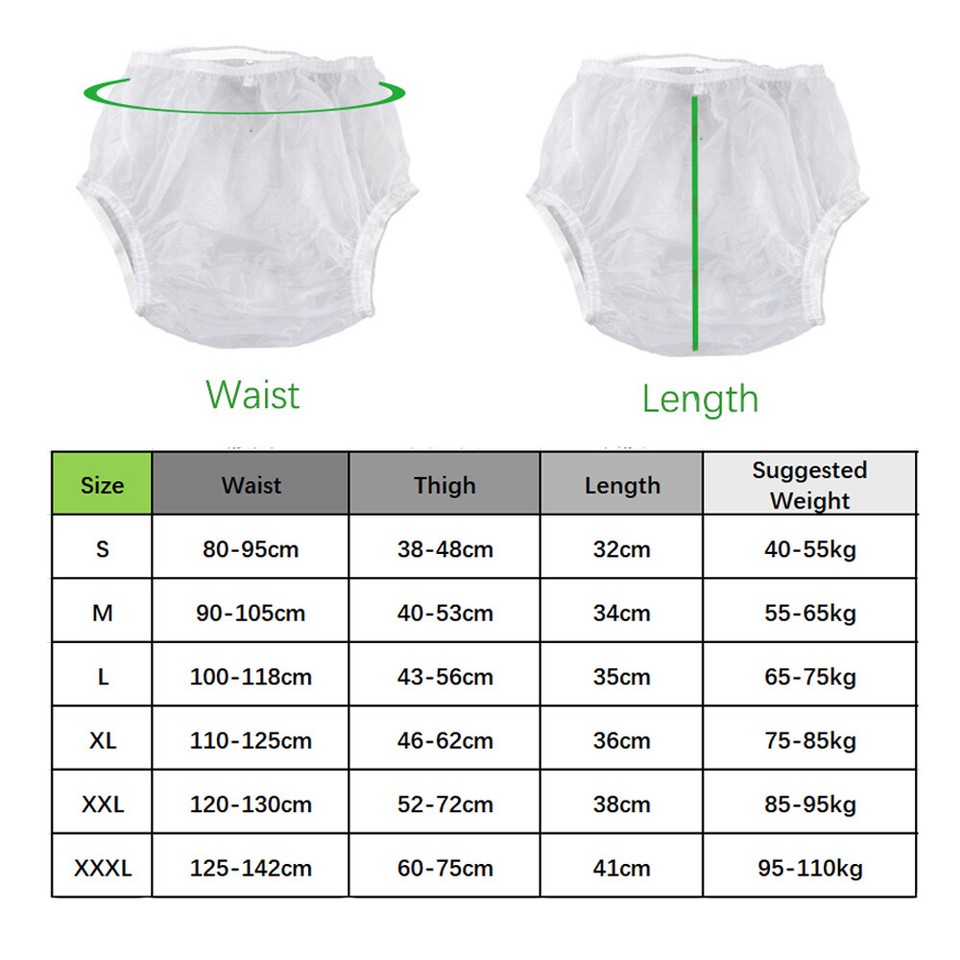 Plastic Pants Adult DIAPER NAPPY Incontinence Underwear Diaper Cover ...