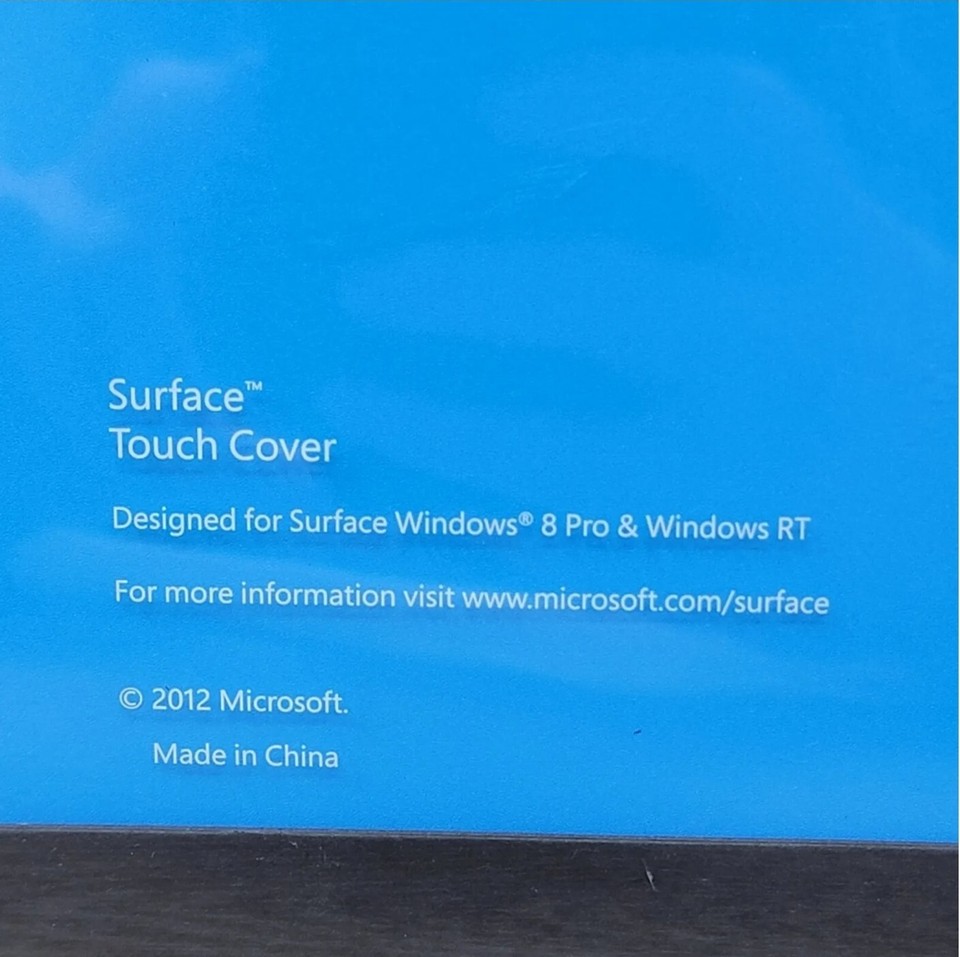 Microsoft Surface Touch Cover Keyboard Cyan Blue Model 1515 D5S-00004 ...