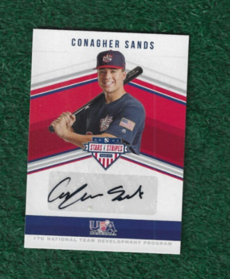 CONAGHER SANDS - 09/25 - 2018 PANINI USA BASEBALL BLACK INK AUTOGRAPH ...