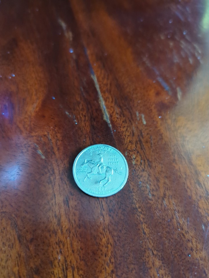 RARE 1787 1999 “P” Delaware *FIRST STATE QUARTER DOLLAR* Coin W/ Caesar ...