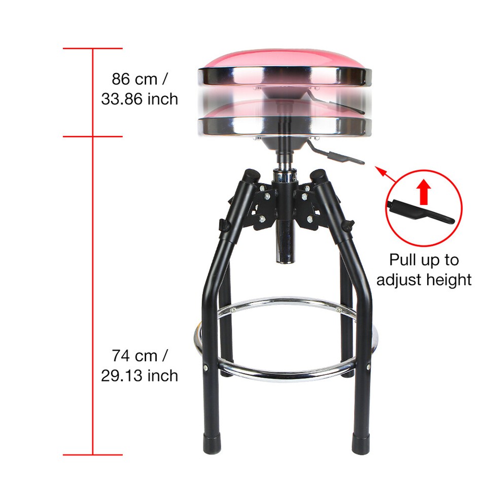 WORKPRO Heavy Duty Adjustable Hydraulic Work Shop Bar Stool Swivel ...