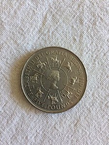 Queen Elizabeth dei gratia regina coin five pound 40th | eBay