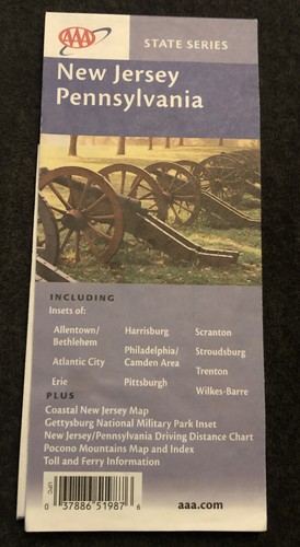 New Jersey Pennsylvania AAA Road Map 2005 | eBay