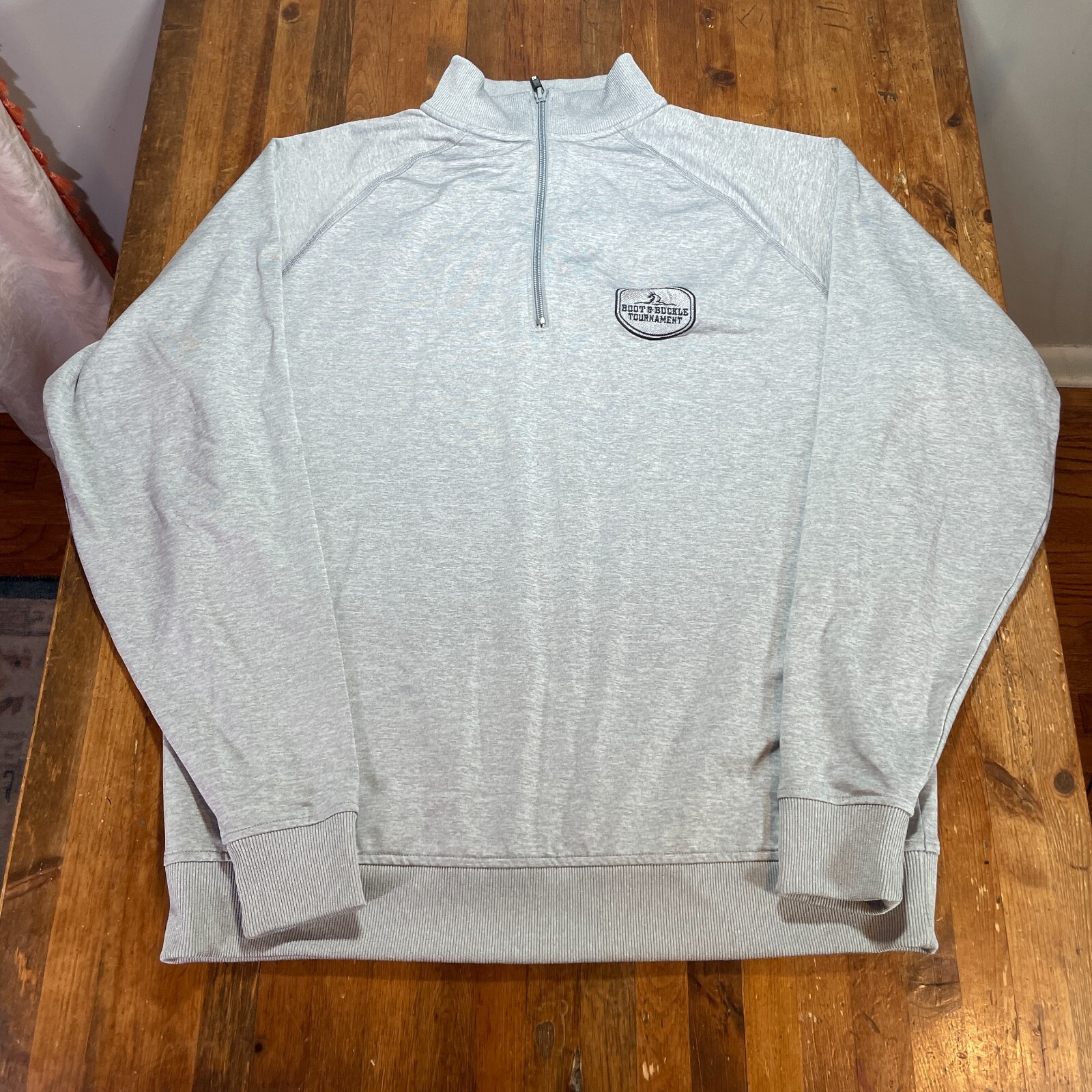 FootJoy Sweater Mens Large Gray Pullover 1/4 Zip Performance FJ Golf | eBay