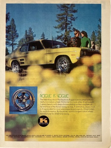 1973 Keystone Mag Rims Rogue Wheels Print Ad | eBay
