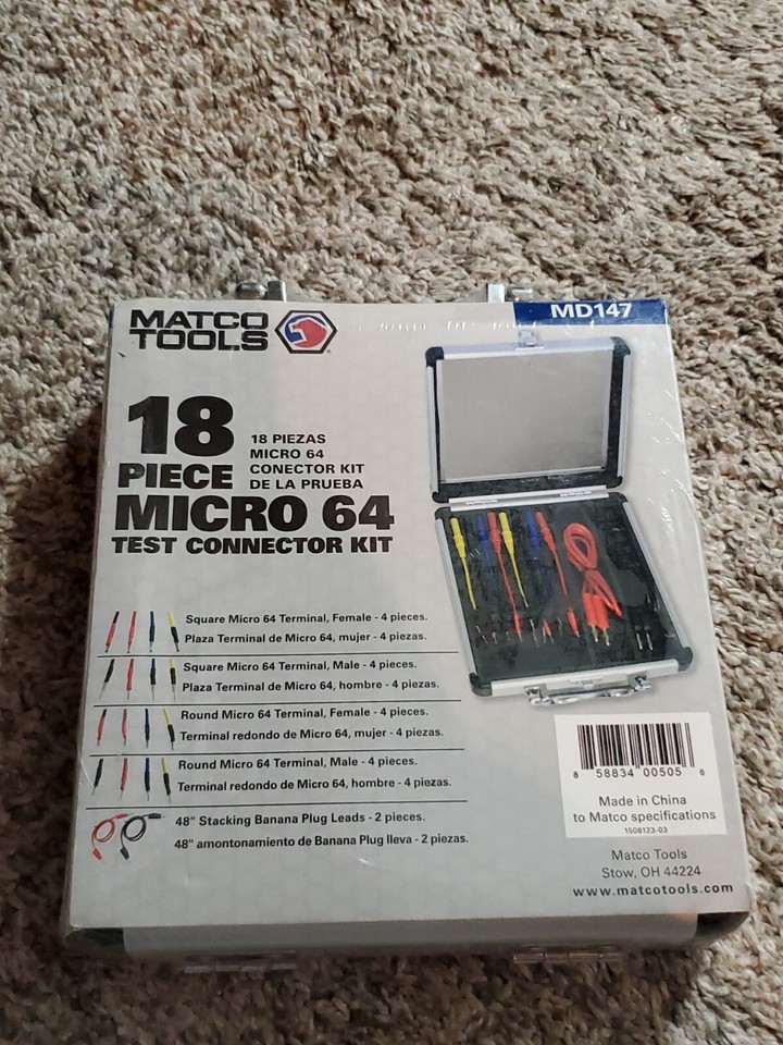 Matco 18pc Micro 64 Test Connector Kit GM Vehicles Terminal Adapters ...