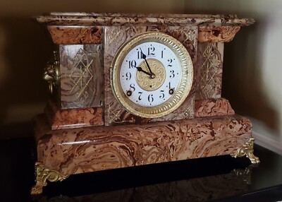 Seth Thomas Adamantine Mantel Clock Tortoise Shell 1893 Westminster ...