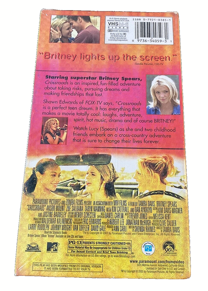 Crossroads (2002), VHS Movie, NEW/Sealed, Paramount (2002), Britney ...