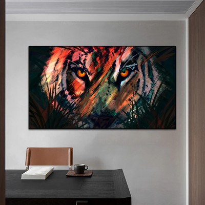 Prints Wall Canvas Painting Abstract Hunting Tiger Pictures Home Decor ...